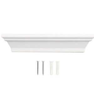 Greenbrier White Plastic Floating Shelf. 8.6 inches x 4 Inches. Holds Up to 5 Pounds.