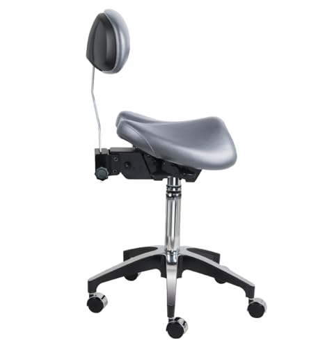 AmeriCan Goods Professional Rimostool Deluxe Sleek Saddle Series Dental Rolling Saddle Seat Cusion Chair for Doctor's Office (Cobalt)