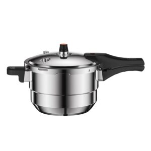 80kpa pressure cooker stainless steel 8l large capacity, pressure canner with steaming rack compatible with gas & induction cooker (6l)