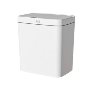 automatic trash can, smart plastics touchless garbage can, 4/4.75 gallon smart trash bin, self sealing motion sensor bins for kitchen, office, living room, toilet (white,15l)