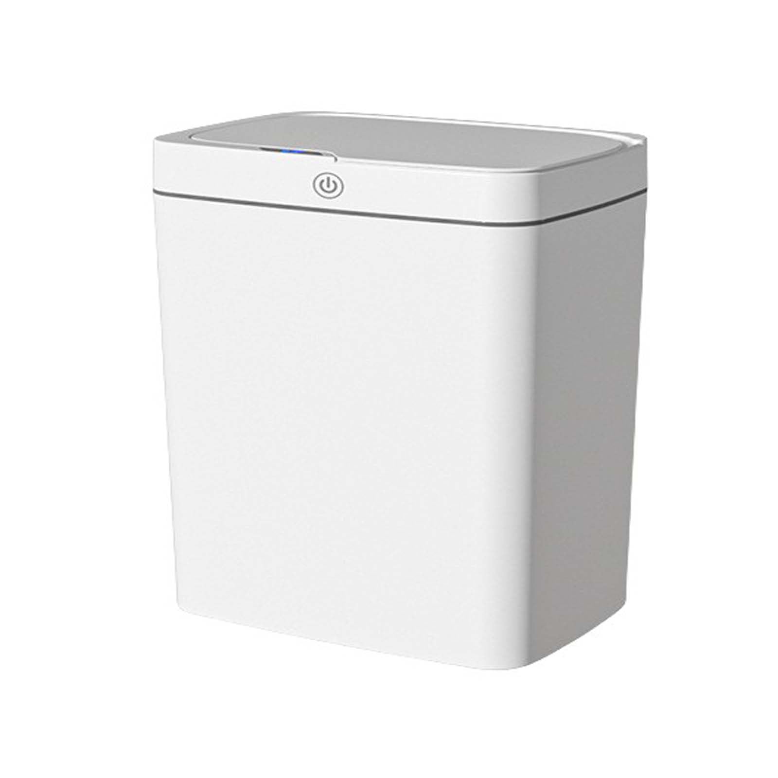 Automatic Trash Can, Smart Plastics Touchless Garbage Can, 4/4.75 Gallon Smart Trash Bin, Self Sealing Motion Sensor Bins for Kitchen, Office, Living Room, Toilet (White,15L)