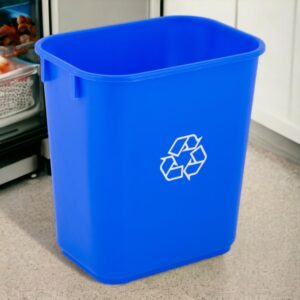 Mix.Home 2 Pack! 3 Gallon Blue Rectangular Wastebasket Restaurant Trash can Commercial Trash can Office Plastic Trash can Bathroom Garbage bin Rectangular Trash cans for Kitchen Janitorial Trash can