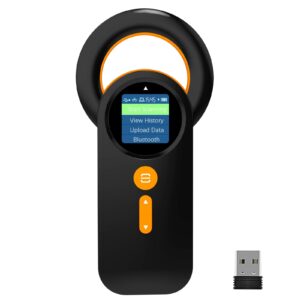 symcode animal microchip scanner with 1.44in tft display, bluetooth wireless pet chip scanner rfid reader iso11784/85/fdx-b/emid 240 records data storage upload to pc