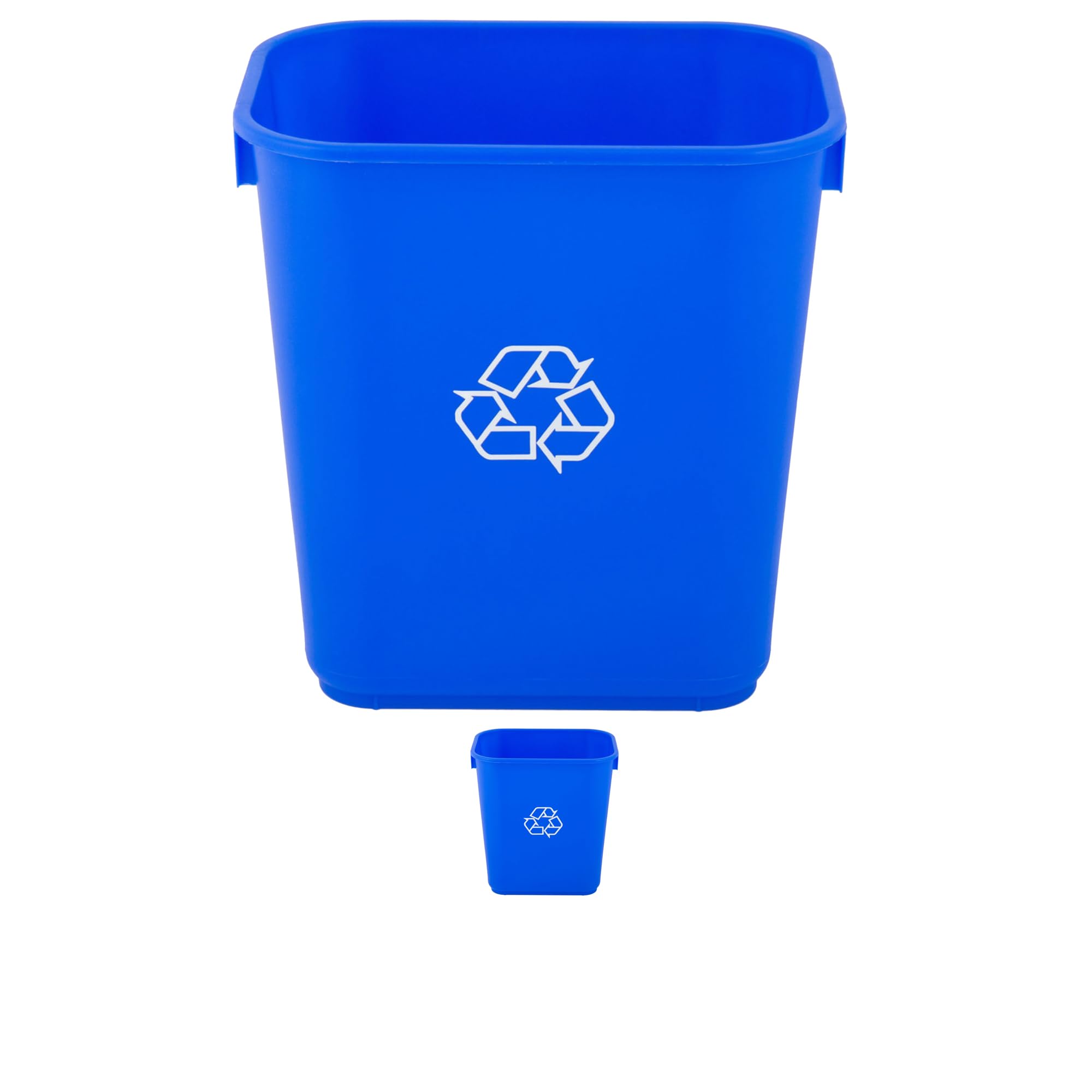 Mix.Home 2 Pack! 3 Gallon Blue Rectangular Wastebasket Restaurant Trash can Commercial Trash can Office Plastic Trash can Bathroom Garbage bin Rectangular Trash cans for Kitchen Janitorial Trash can