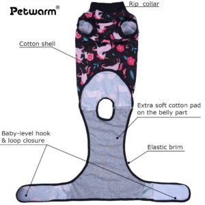 PetWarm Dog Surgery Recovery Suit Male Neuter,Recovery Suit for Dogs,Dog After Surgery Onesie,Post-Spay & Neuter,Prevents Licking–Cotton Protect Dog Abdominal,Unicorn Pattern,Black,XL