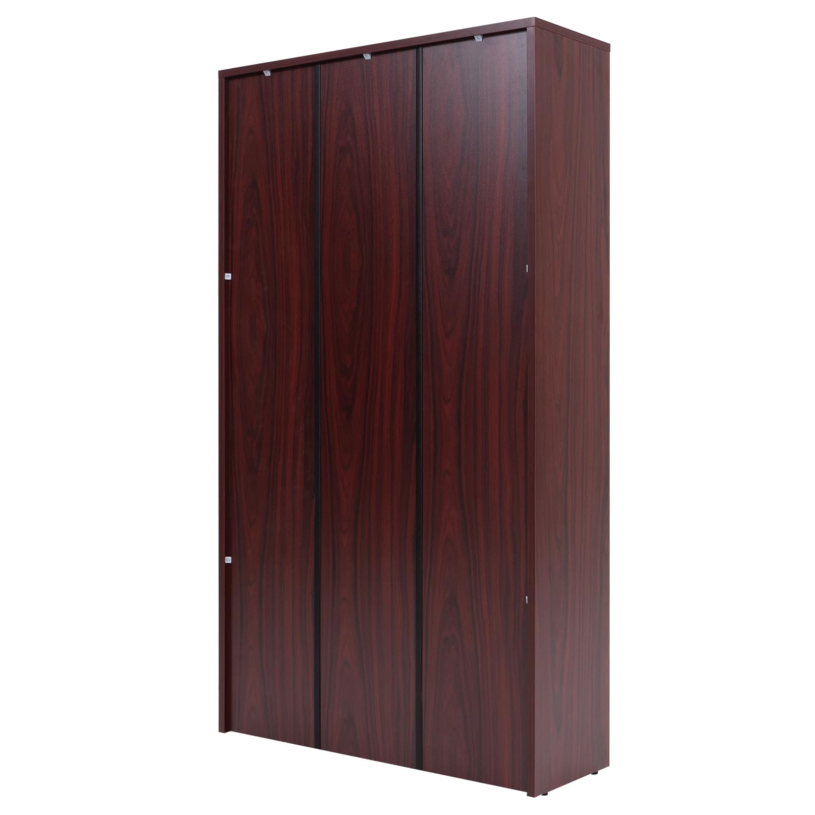 STARY 5 Shelf Mahogany Bookcase 60 inch Tall Wood Bookshelf for Bedroom