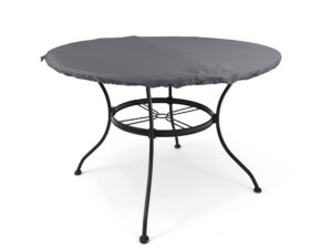 covermates round table top cover - water-resistant polyester, adjustable buckle straps, middle buckle strap, patio table covers, 42-48 diameter, charcoal