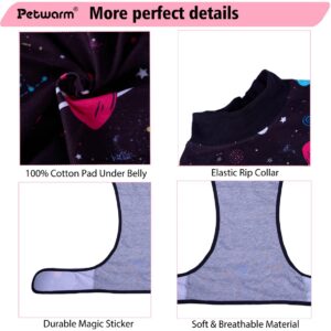 PetWarm Surgery Suit for Dogs Female,Recovery Suit for Female Male Dogs,Professional Pet Recovery Shirt Dog Abdominal Wounds Bandages Prevent Licking Dog Onesies,Galaxy Pattern,Black,XL