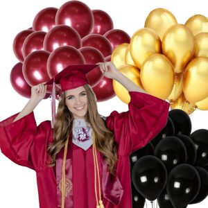 Graduation Decorations Burgundy Black Gold 2024/Maroon Gold Graduation Party Decorations FSU/Wizard Party Decorations/Burgundy Gold Black Balloons Burgundy Gold Birthday Decorations