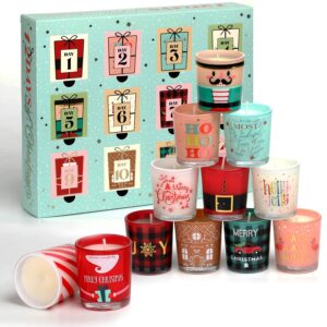 12 days christmas scented candles gift set for women advent calendar candle gift 12pcs 1 oz soy wax candles christmas birthday gift for men