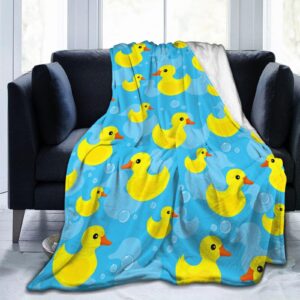 cute fun duck blanket, soft blankets flannel bed throw cozy lightweight plush gifts for kids boys girls women men sofa couch bedroom living rooms warm all season, home decor, 80"x60"