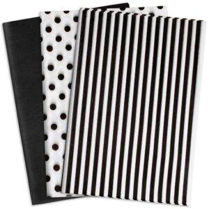 mr five black and white tissue paper bulk,20" x 28",black and white tissue paper for gift bags,black and white gift tissue paper for graduation,birthday,holiday party decoration,30 sheets (black)