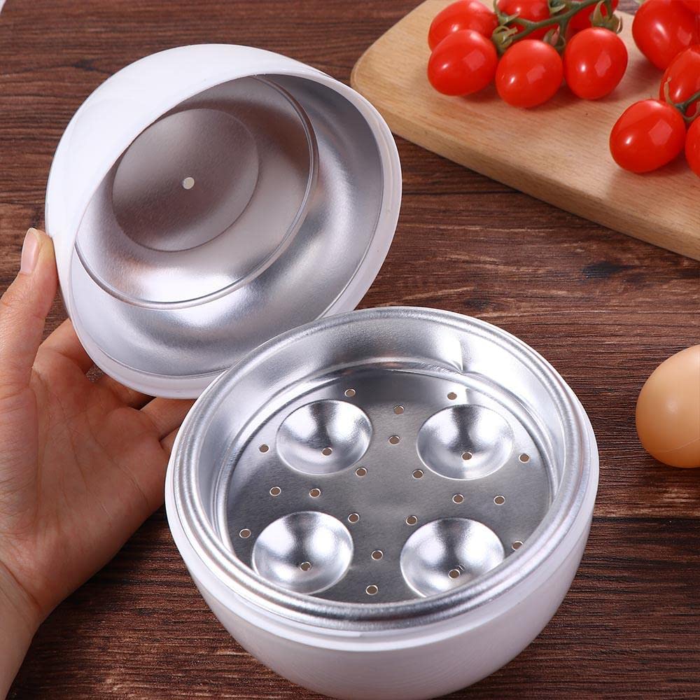 4 Grids Egg Cooker, Microwave Oven Egg Steamer, Microwave Special Egg Boiler For Home Breakfast Home Egg Cooking Tools