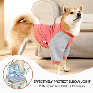 HDKUW Dog Elbow Protector Shirt, Dog Leg Recovery Suit for Prevent Licking Wound, Dog Shirt with Mesh Pad for Small Medium Large Dogs Pink XL