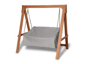 covermates outdoor swing cover - heavy-duty polyester, weather resistant, drawcord hem, seating and chair covers, 63w x 26d x 26h, ripstop grey