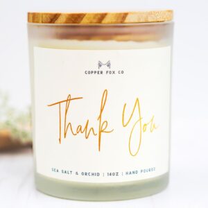 thank you candle for women | boss small thank you gift idea | natural soy candle 14 oz floral scented candle | thank you gifts for host men coworkers friend hostess teacher appreciation gifts nurse