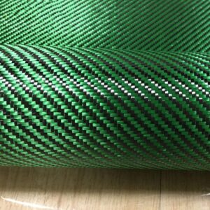 GatherTOOL 100cm*50cm Green Carbon Aramid Fiber Hybrid Fabric Cloth 3K Carbon Fiber Green Aramid Fiber 190gsm 0.2mm Thickness