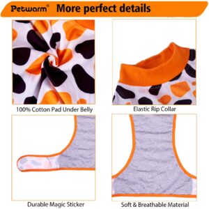 PetWarm Dog Spay Recovery Suit,Recovery Suit for Female Male Dogs,Dog Onesie After Surgey Spay Neuter Professional Pet Recovery Shirt Dog Abdominal Wounds Bandages,Leopard Pattern,Orange,XS