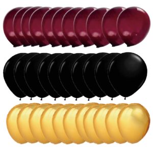 graduation decorations burgundy black gold 2024/maroon gold graduation party decorations fsu/wizard party decorations/burgundy gold black balloons burgundy gold birthday decorations