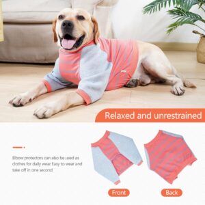 HDKUW Dog Elbow Protector Shirt, Dog Leg Recovery Suit for Prevent Licking Wound, Dog Shirt with Mesh Pad for Small Medium Large Dogs Pink XL