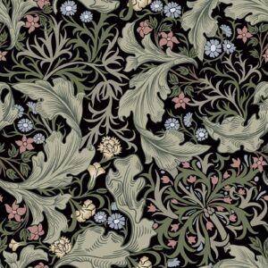 anmon willian morris peel and stick wallpaper, thicken self adhesive and removable vintage green leaf floral wall paper, victorian boho contact paper for cabinets and home wall decor 17.7in×118in