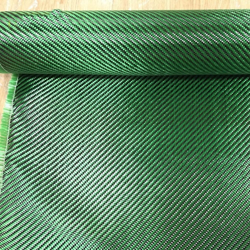 GatherTOOL 100cm*50cm Green Carbon Aramid Fiber Hybrid Fabric Cloth 3K Carbon Fiber Green Aramid Fiber 190gsm 0.2mm Thickness