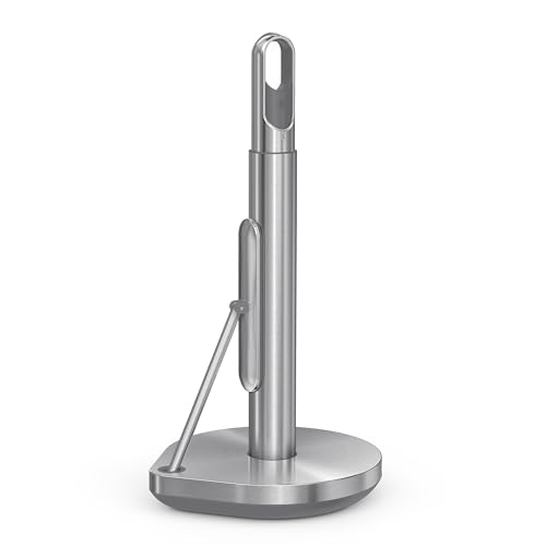 simplehuman Standing Paper Towel Holder with Spray Pump, Brushed Stainless Steel