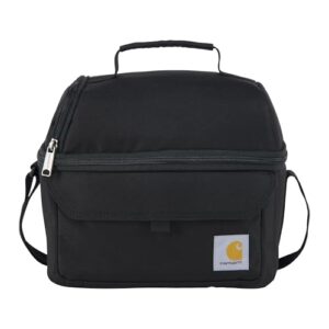 carhartt 12 can two compartment lunch box | durable, fully-insulated lunch bag for women & men, large lunchbox (black)