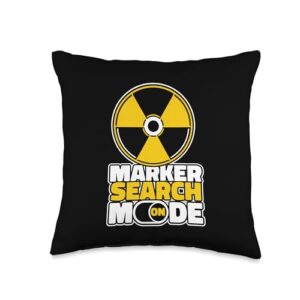 medical imaging radiology x ray tech apparel gifts marker search mode on radiographer technologist radiologist throw pillow, 16x16, multicolor