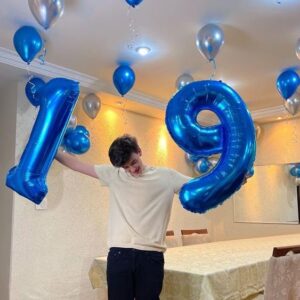 40 Inch Navy Blue 1 Balloon for First Birthday, Blue One 1st Number Balloon Birthday Decorations for Man, 10th 21st, Giant Number 1 Balloon