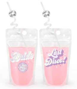 xo, fetti bachelorette party last disco drink pouches - 15 count | disco bach party drinkware, groovy bridal shower party cups, bridesmaid favor, bride to be gift, 70's dancing queen supplies