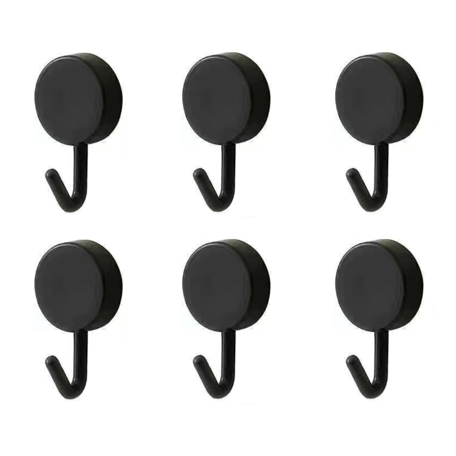 DHDestined Fateful 6 Pack Adhesive Hooks Cute Utility Hooks, Key Hooks for Wall Decorative, for Hanging Hat, Towel, Key, Towel Hook Wall Mount for Home, Kitchen, Bathroom, Office(Black)