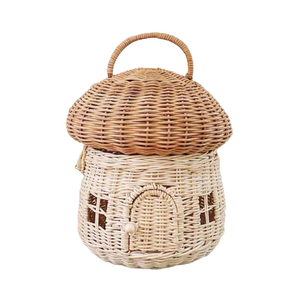 yungluner for Creative Woven Bags Made by Rattan Durable Strong Not Easy to Break Attractive Shape Decoration to Improve Popularit Rattan Storage Baskets with Lid Organizer