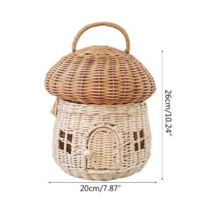 yungluner for Creative Woven Bags Made by Rattan Durable Strong Not Easy to Break Attractive Shape Decoration to Improve Popularit Rattan Storage Baskets with Lid Organizer