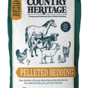 Country Heritage Premium Low Dust Pelleted Bedding Super Absorbent All Natural Softwood Pine Pellets 35 lbs.