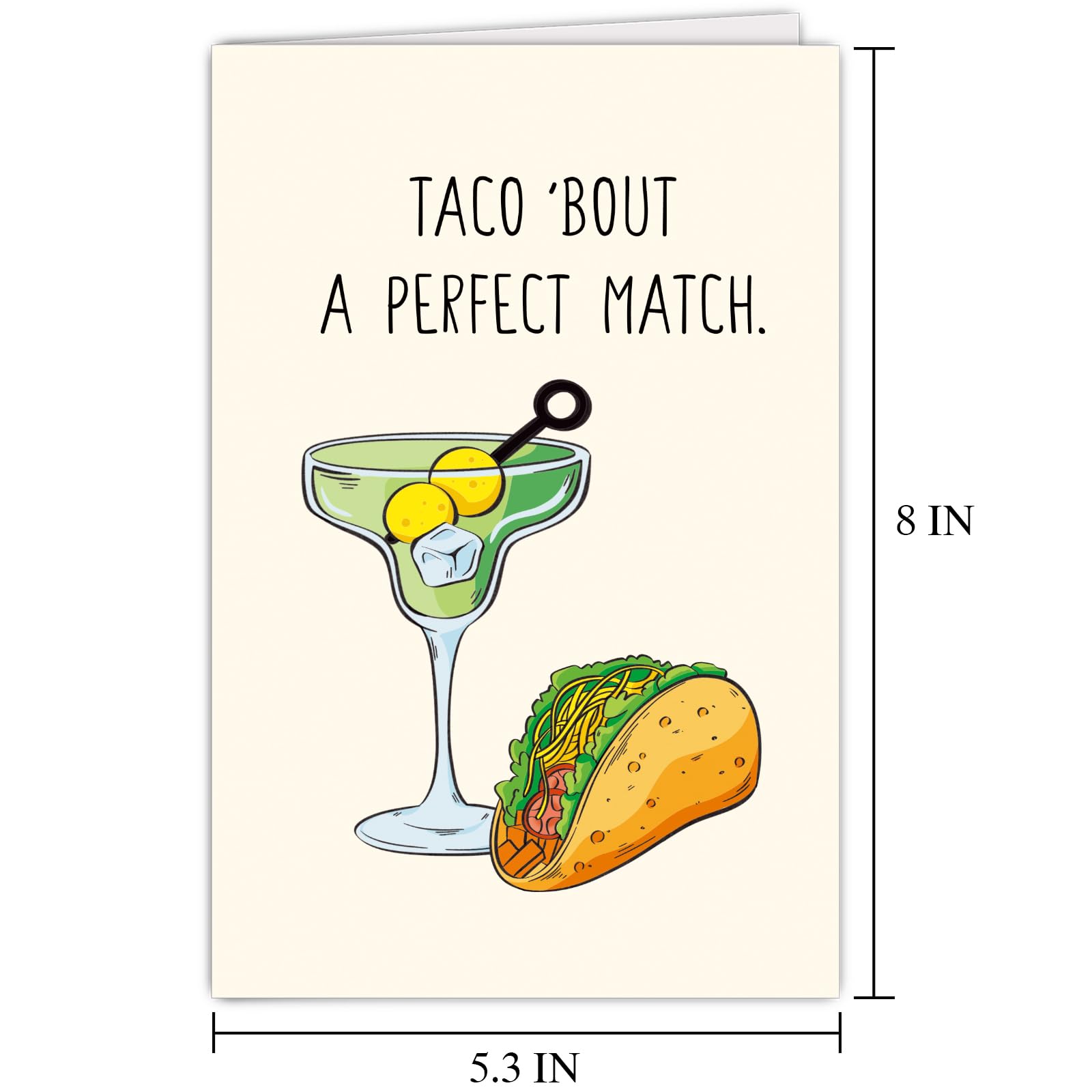 Funny Wedding Shower Card for Bride and Groom, Humorous Pun Wedding Card for Friends, Congrats Engagement Card, Taco 'Bout A Perfect Match