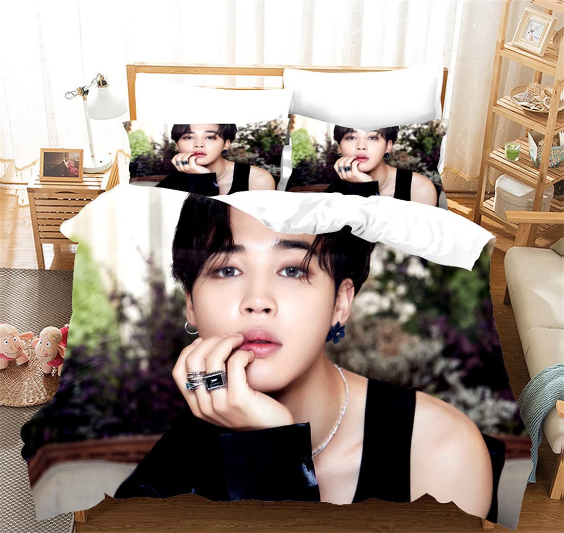 DAIRUINI Kpop Map of The Soul 7 Bedding Set Jimin Suga Jungkook V Twin King Queen Full 3Pcs Quilt Cover Pillow Cases Set,A-964,Queen:90"x90"/229 * 229cm