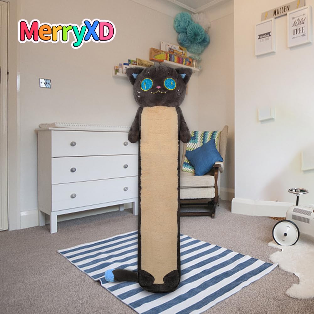 MerryXD Long Cat Plush Kawaii Body Pillow, 44” Cute Black Cat Stuffed Animals Soft Plushies, Big Eyes Kitten Plush Toys Throw Pillow Doll Gift for Girlfriend,Birthday,Christmas,Halloween