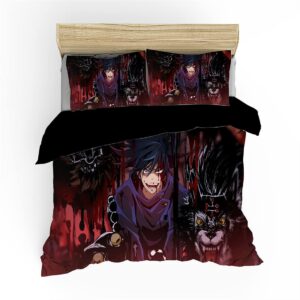 dairuini bed sheets bedding set 3 pcs for jujutsu kaisen cozy, 1 comforter/duvet cover, 2 pillow cas,a-935,twin:68"x86"/172 * 218cm