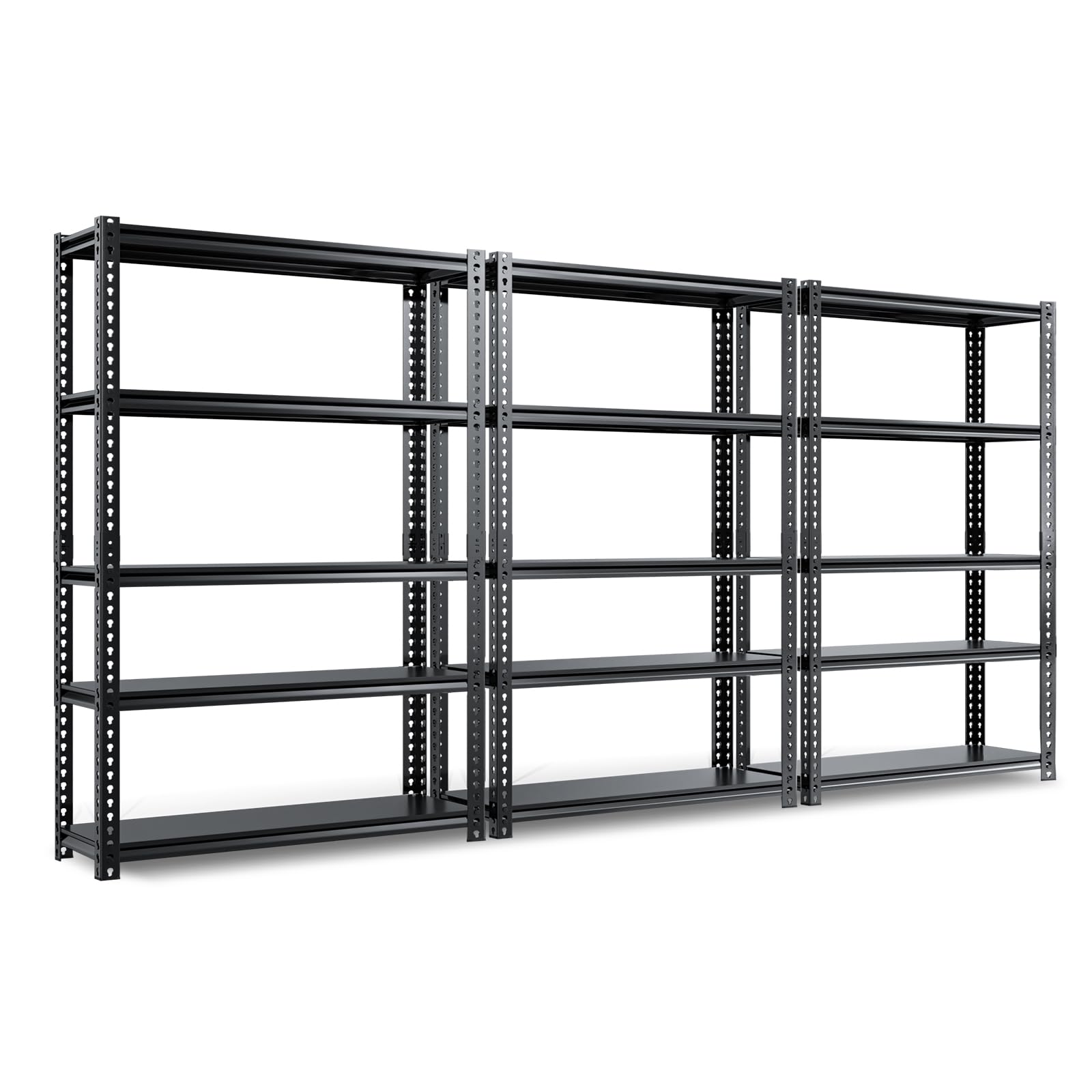 LILYPELLE Garage Shelving Heavy Duty, 72" Metal Garage Storage Shelves, Adjustable 5 Tier Storage Shelves Large Shelving Unit for Garage Pantry Warehouse Basement Kitchen, 3Pack