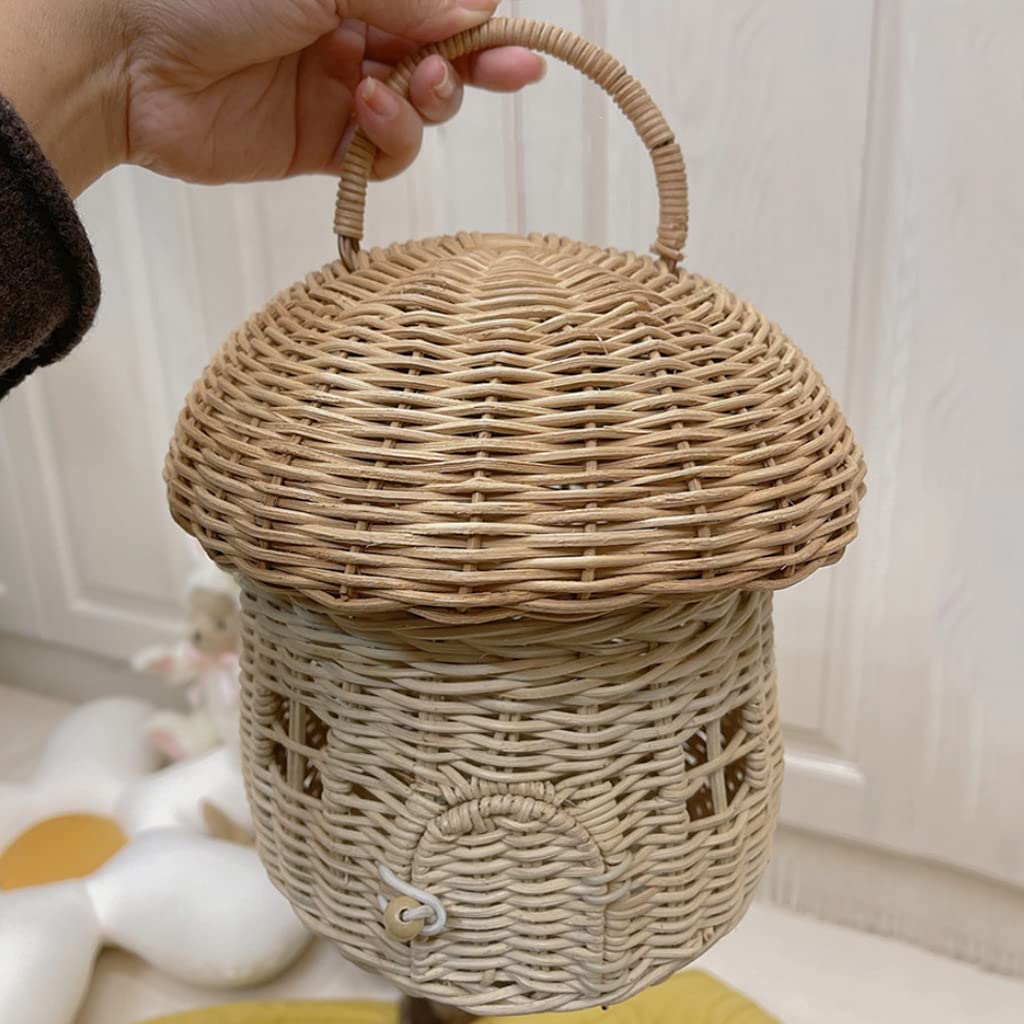 yungluner for Creative Woven Bags Made by Rattan Durable Strong Not Easy to Break Attractive Shape Decoration to Improve Popularit Rattan Storage Baskets with Lid Organizer