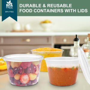 vivigu Deli Containers with Lids 16 oz [24 Set] - Food Storage Containers with Lids Freezer Safe, Soup Containers for Restaurant, BPA Free | Portion Control | Leakproof | Microwave| Washable…