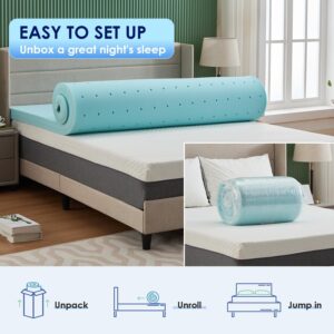 PayLessHere 2 Inch Gel Memory Foam Mattress Topper/Gel Infused Mattress Topper/CertiPUR-US Certified/Easy to Clean, (Twin)