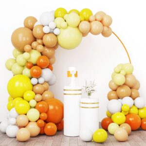 rubfac 154pcs yellow balloon garland different sizes 18 12 10 5 inches for orange balloons garland arch, little cutie baby shower decor, tangerine theme birthday graduation wedding party decorations