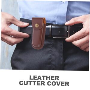 4pcs Leather Case Leather Convenient Cutter Sleeve Leather Small Reusable Cutter Sleeve Waist Cutter Cover Camping Cutter Cover Cutter Protection Cover