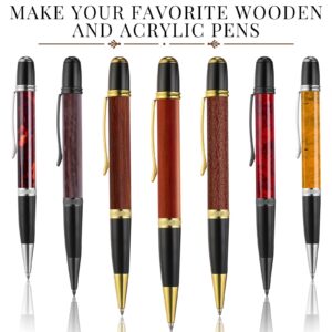 Colarr 12 Pack Woodturning Pen Kit Twist Ballpoint Pen Kit with Refill Copper Pen Turning Supplies for DIY Pen Making Classroom Supplies Teacher Student Gift (Mix Colors)