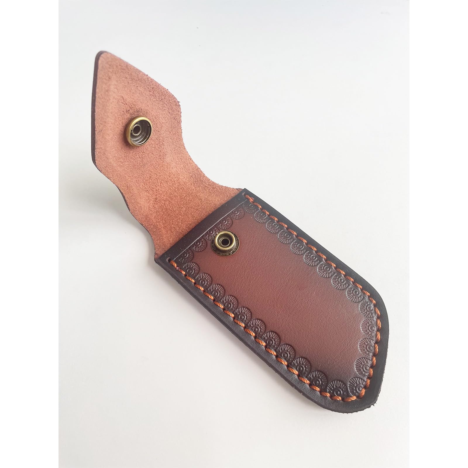 MUZZIOU Shop Knife Sheaths, 5.1" Pocket Knife Sheath for Belt, Leather Knife Sheath for Belt, Pocket Knife Holder, Leather Sheath Folding Knife (Large)