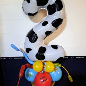 IWERP Cow Print 40 Inch 1st Number Balloon, Unisex Birthday Decorations, Farm Animal Party Supplies, Self Sealing, Reusable