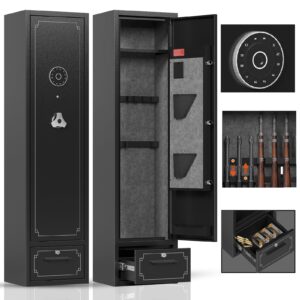 sapital 6 gun safe,gun safes for home rifle and pistols,gun cabinet,rifle safe,gun cabinet for rifles and shotguns,gun safes & cabinets with drawer and removable shelf (6 gun safe - digital)