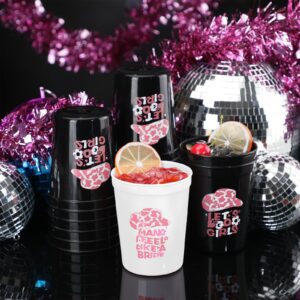 Norme 16 Pcs Let's Go Girl Party Cups Bachelorette Party Supplies Man I Feel Like a Bride Party 16 oz Reusable Black White Plastic Bride Cup for Bridesmaid Bridal Shower Wedding Decorations Favors